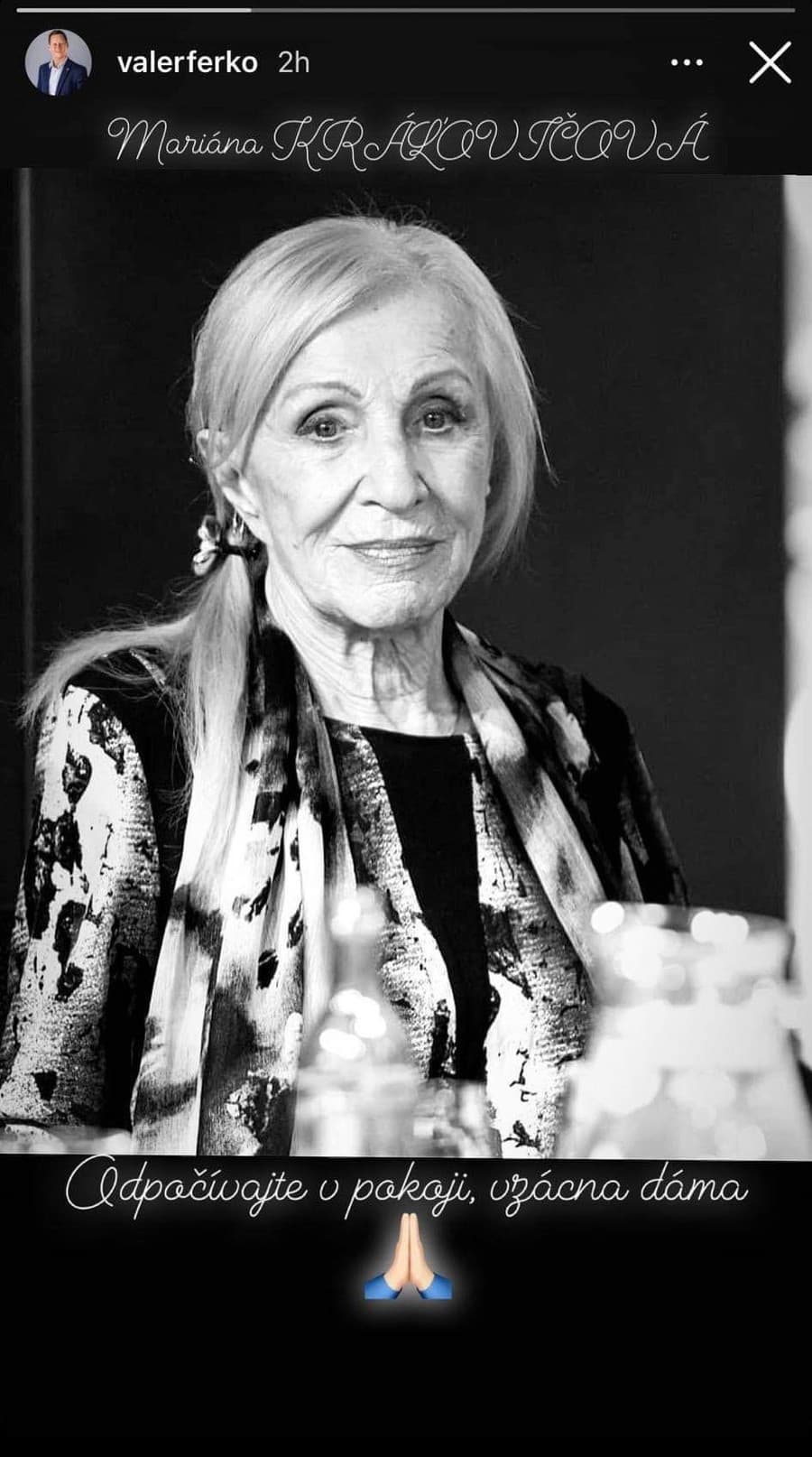 Smrť Maríny Kráľovičovej (†95) ZASIAHLA známych Slovákov: Och... Odpočívajte v pokoji! – galéria ...