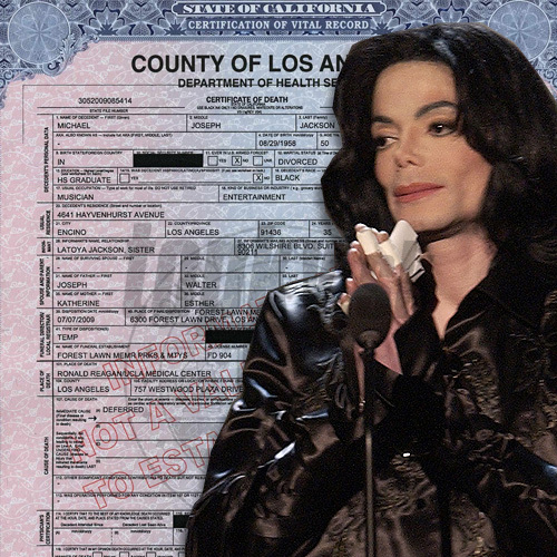 Jackson: Toto je jeho úmrtný list! Zvláštne, že neuvádza príčinu smrti ...