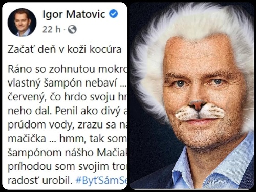 FOTO Matovič sa v očiach vtipkárov zmenil na svojho Mačiaka: Môže za to ...